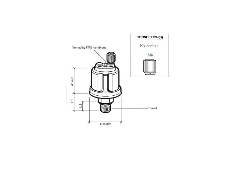 VDO Druksensor 0-10 Bar - 1/4-18 NPTF